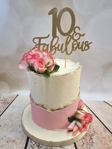 Crafty Cakes | Exeter | UK - Tall Two-Tone Floral Cake