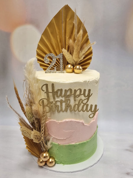 Crafty Cakes | Exeter | UK - Tall Three-tone Cake with Dried Flowers ...