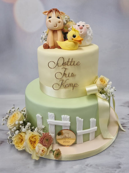 Crafty Cakes | Exeter | UK - Two-tier Cake with Cute Sugar Animals, and ...